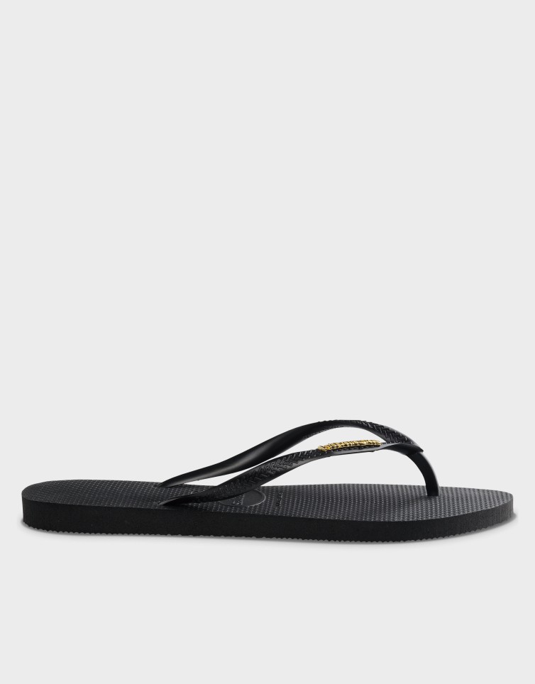 Havaianas SLIM LOGO METALLIC Μαύρο